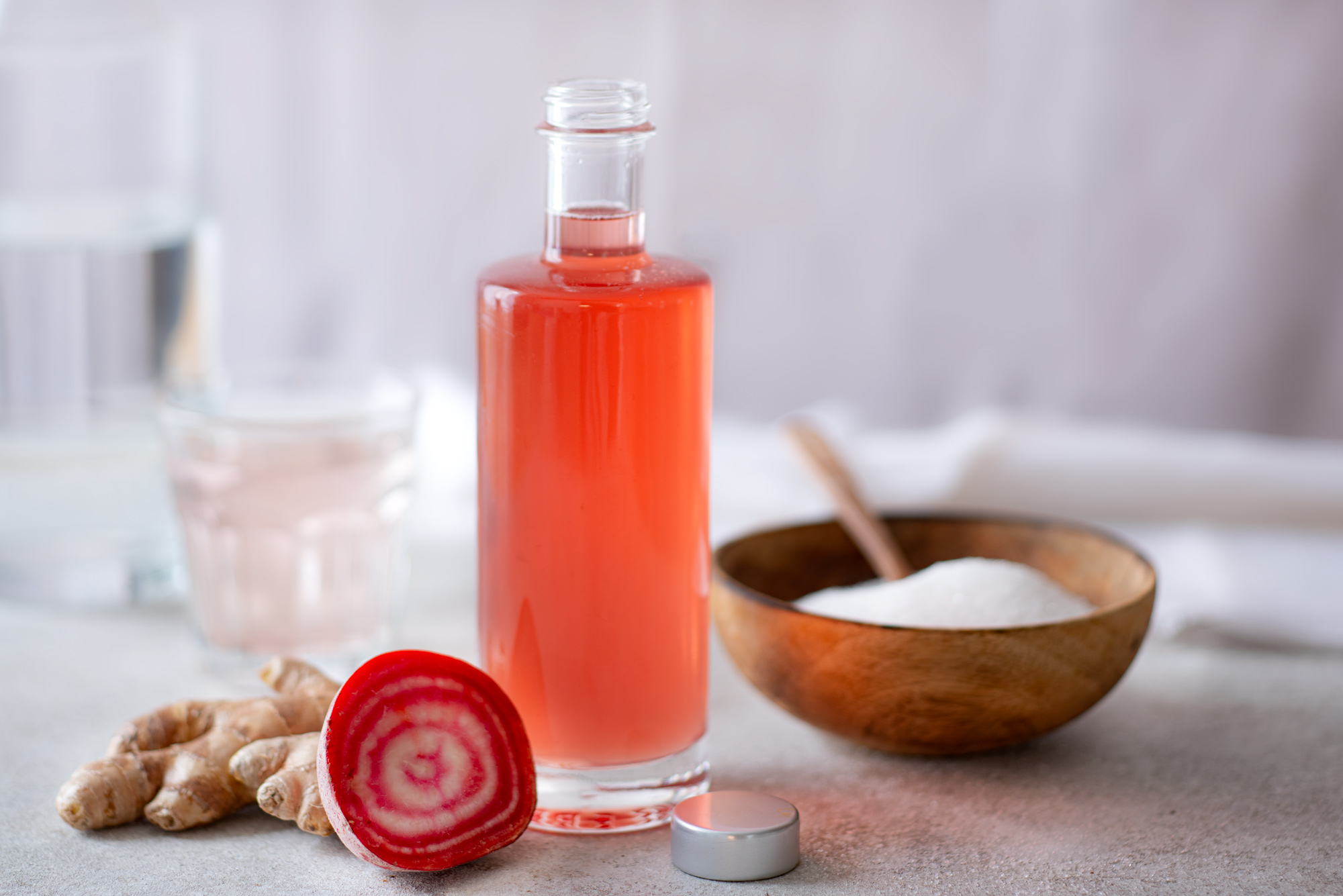 Sirop rose au gingembre - La Bouscule